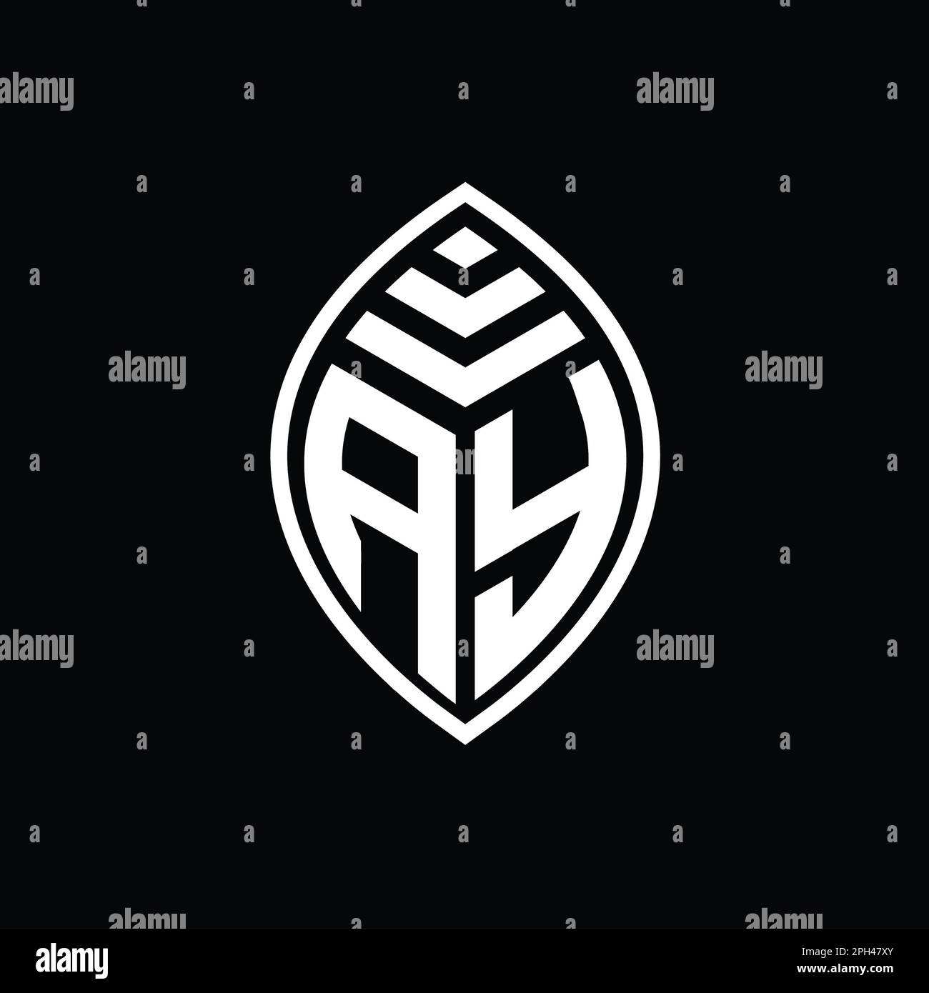 AY Logo monogram elegant leaf shape isolated outline design template ...