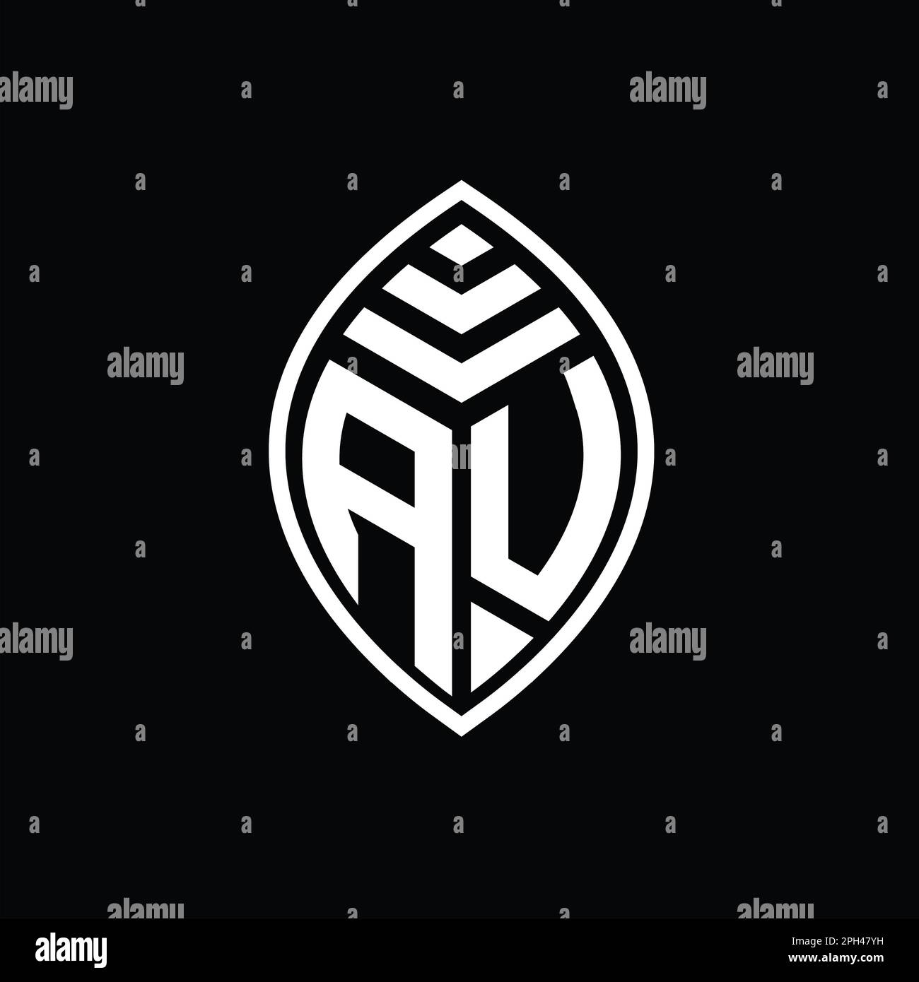 AV Logo monogram elegant leaf shape isolated outline design template ...