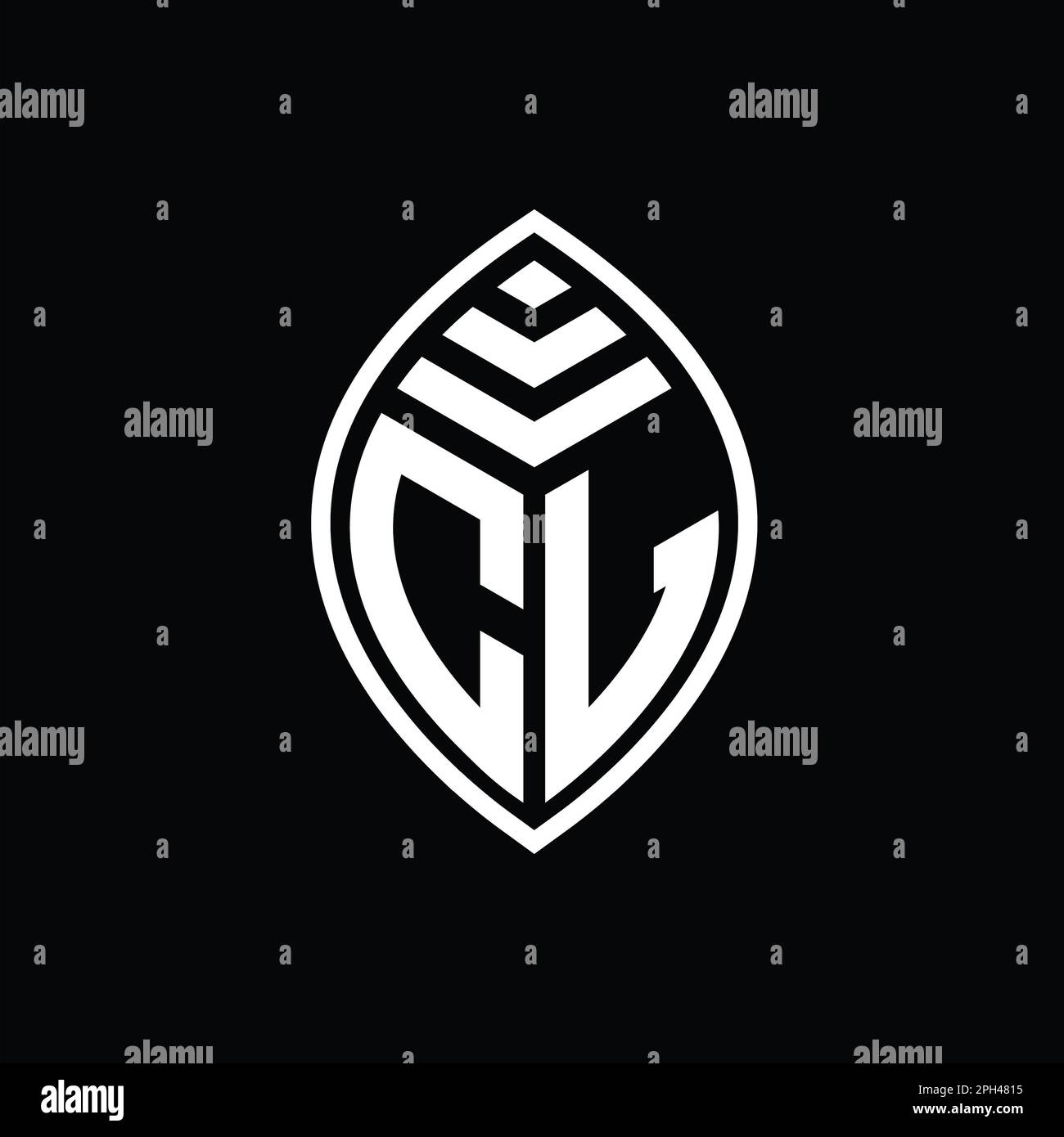 CL Logo monogram elegant leaf shape isolated outline design template ...