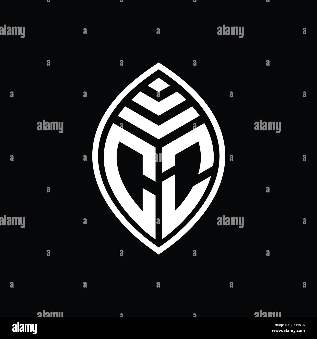 CO Logo monogram elegant leaf shape isolated outline design template ...