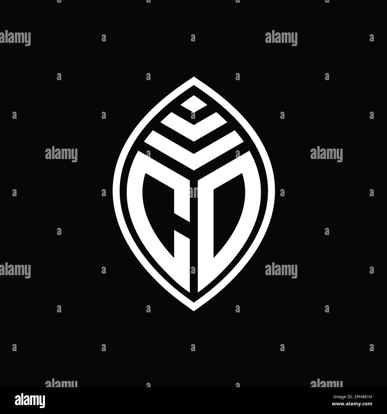 CD Logo monogram elegant leaf shape isolated outline design template ...