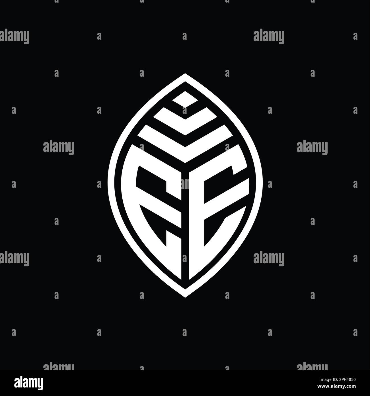 EE Logo monogram elegant leaf shape isolated outline design template ...