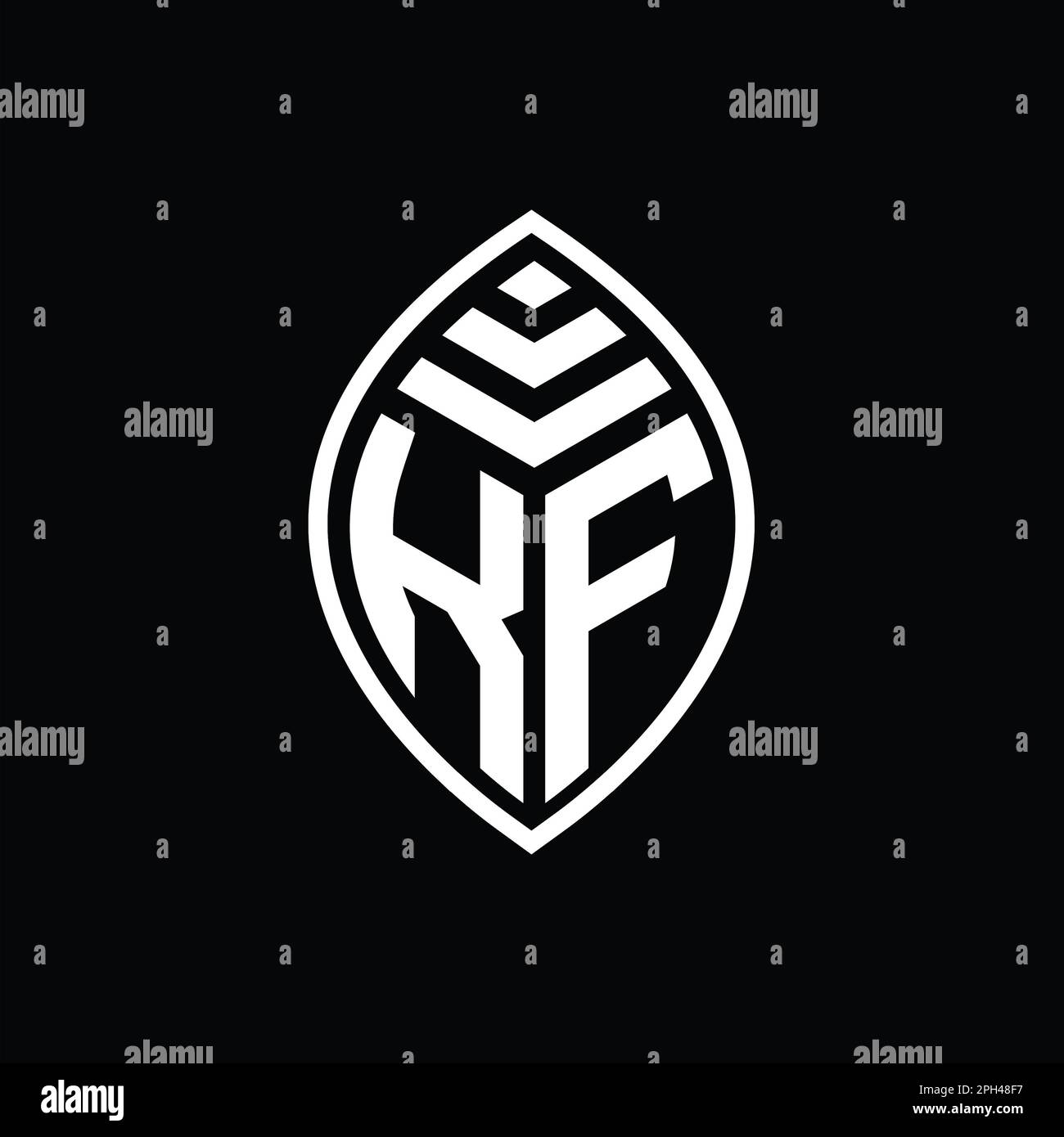 KF Logo monogram elegant leaf shape isolated outline design template ...