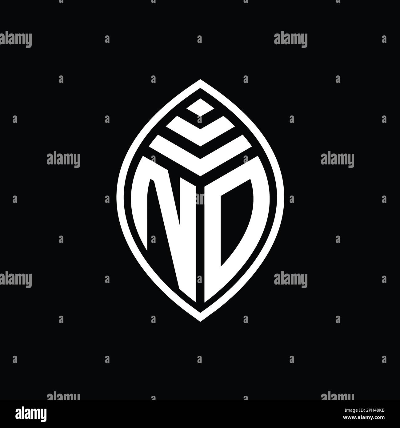 ND Logo monogram elegant leaf shape isolated outline design template ...