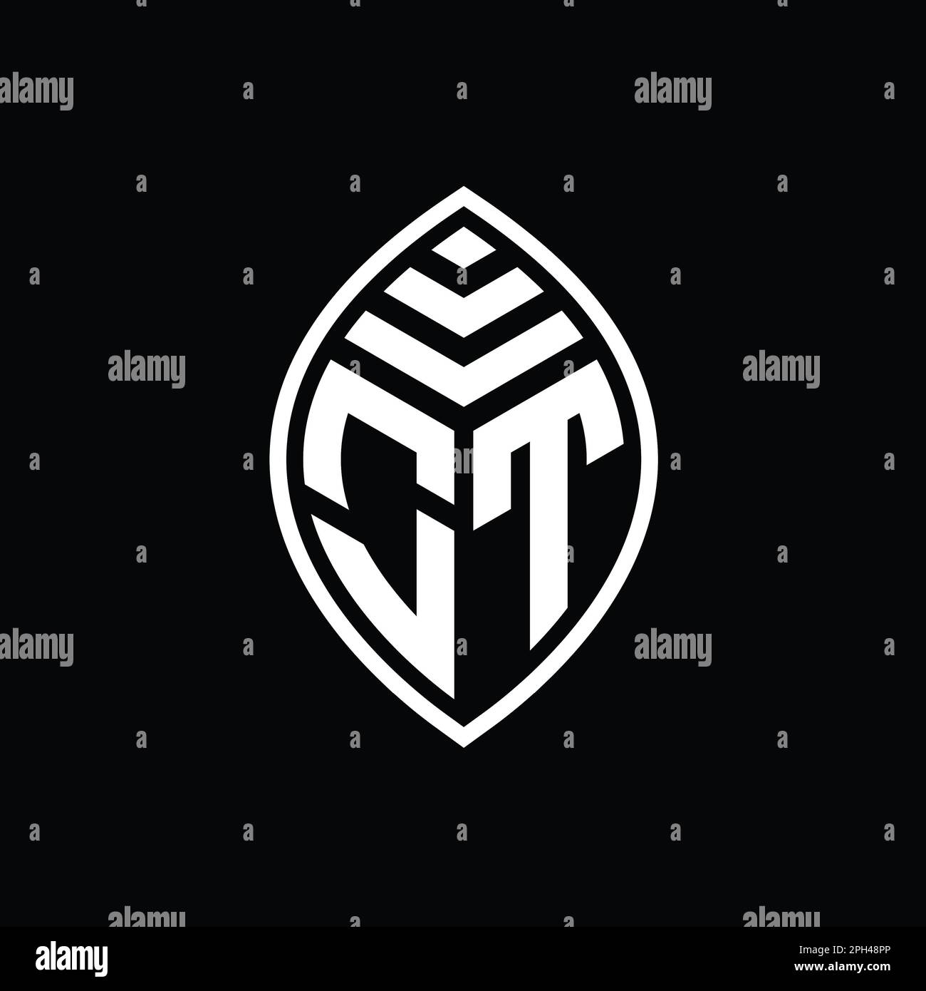 OT Logo monogram elegant leaf shape isolated outline design template ...