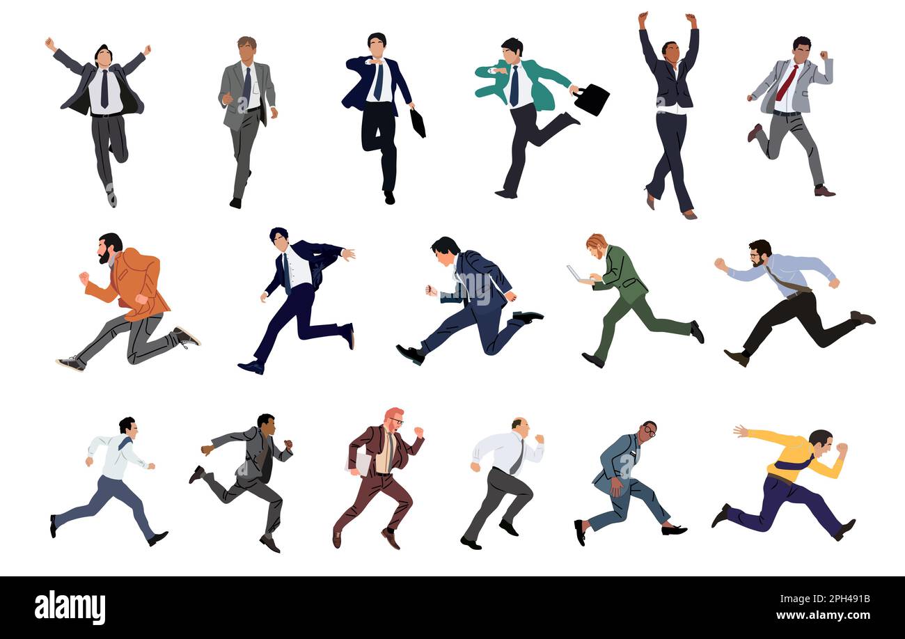 Running man flat design hi-res stock photography and images - Alamy