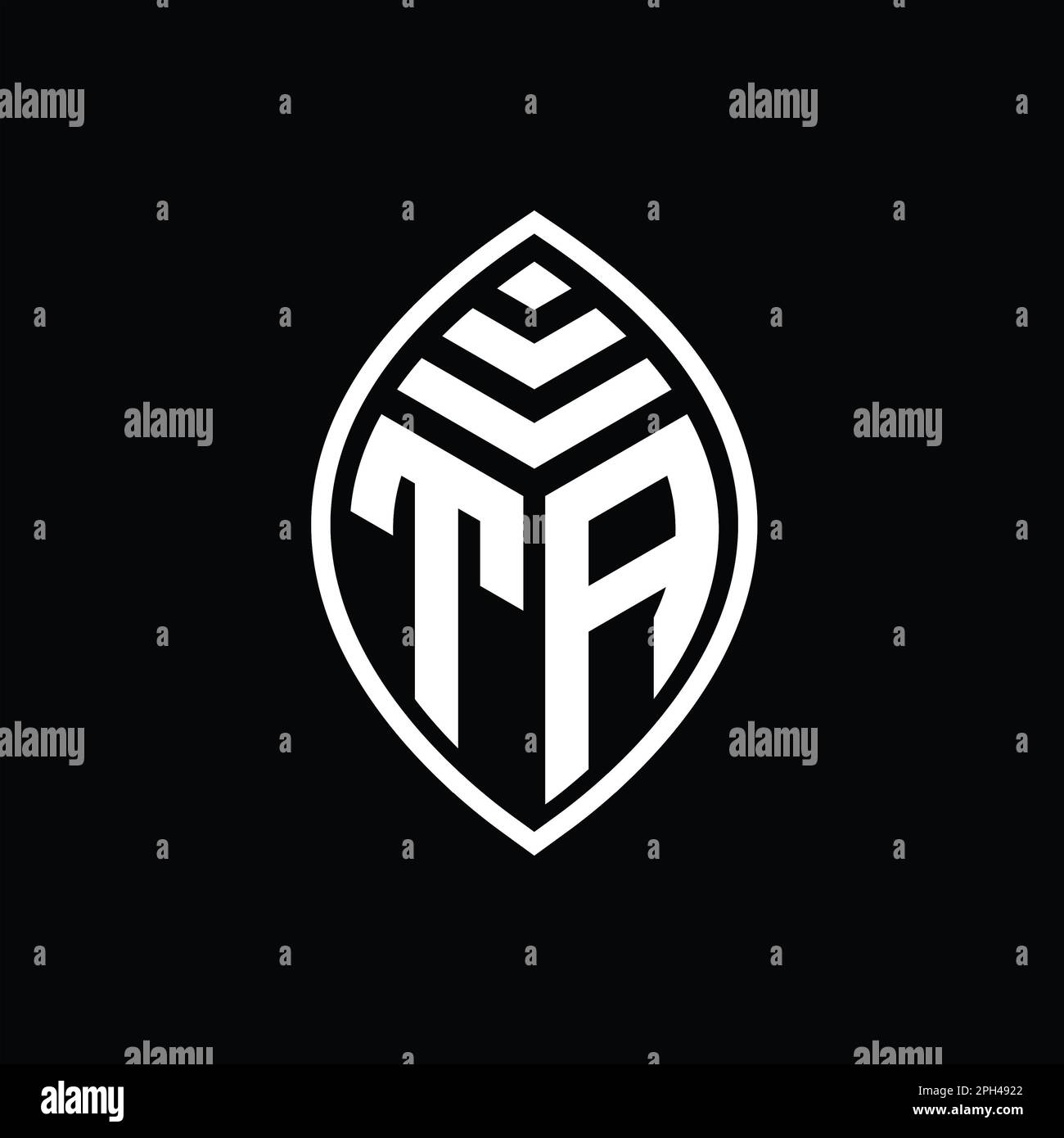 TA Logo monogram elegant leaf shape isolated outline design template ...