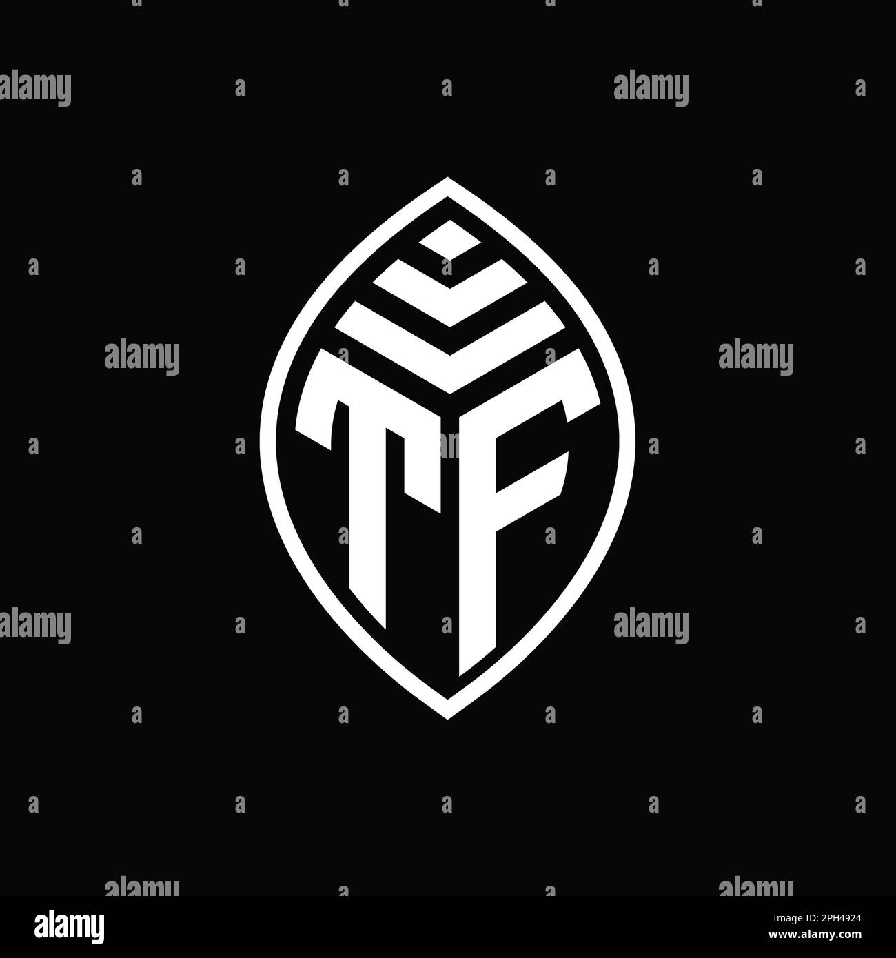 TF Logo monogram elegant leaf shape isolated outline design template ...