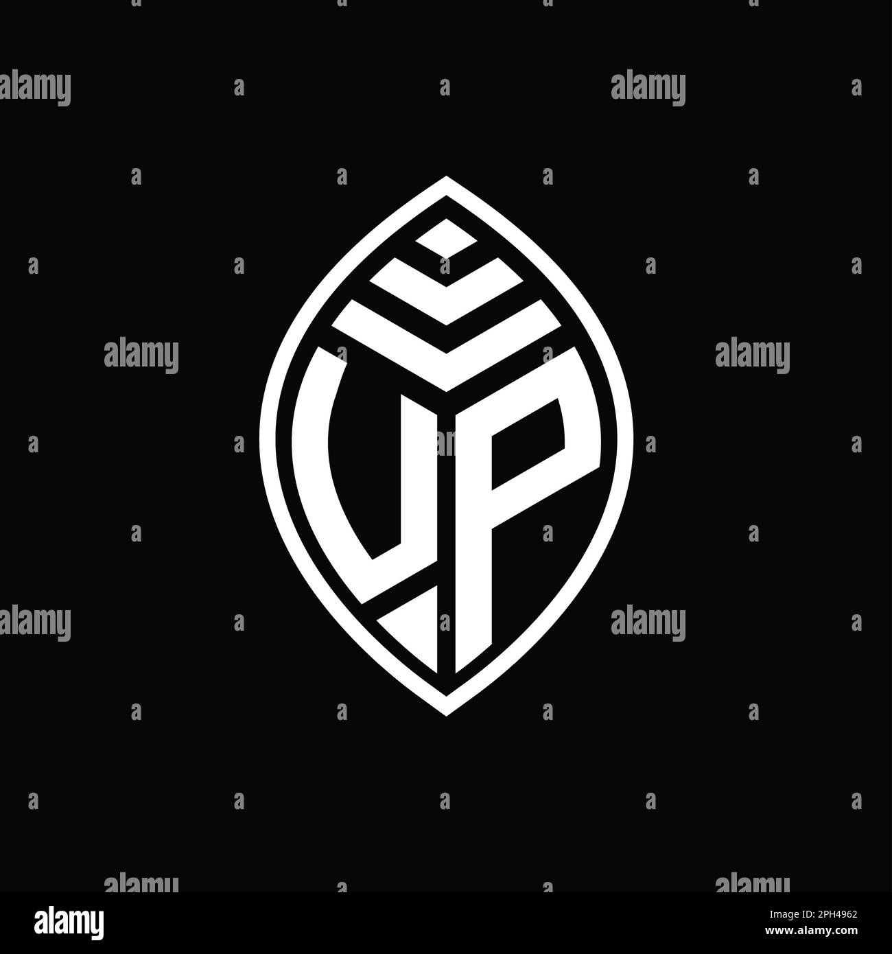 VP Logo monogram elegant leaf shape isolated outline design template ...