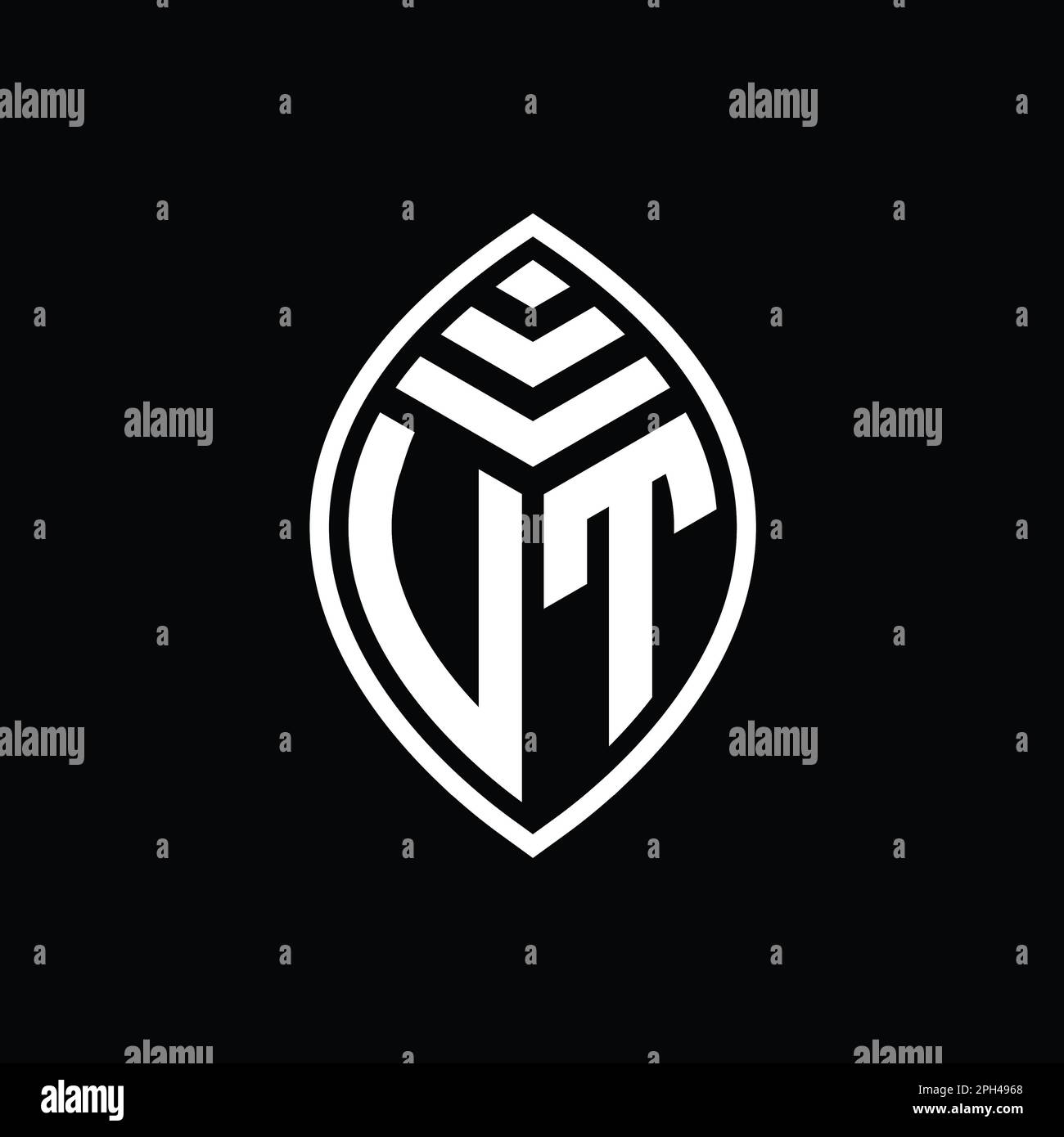 UT Logo monogram elegant leaf shape isolated outline design template ...