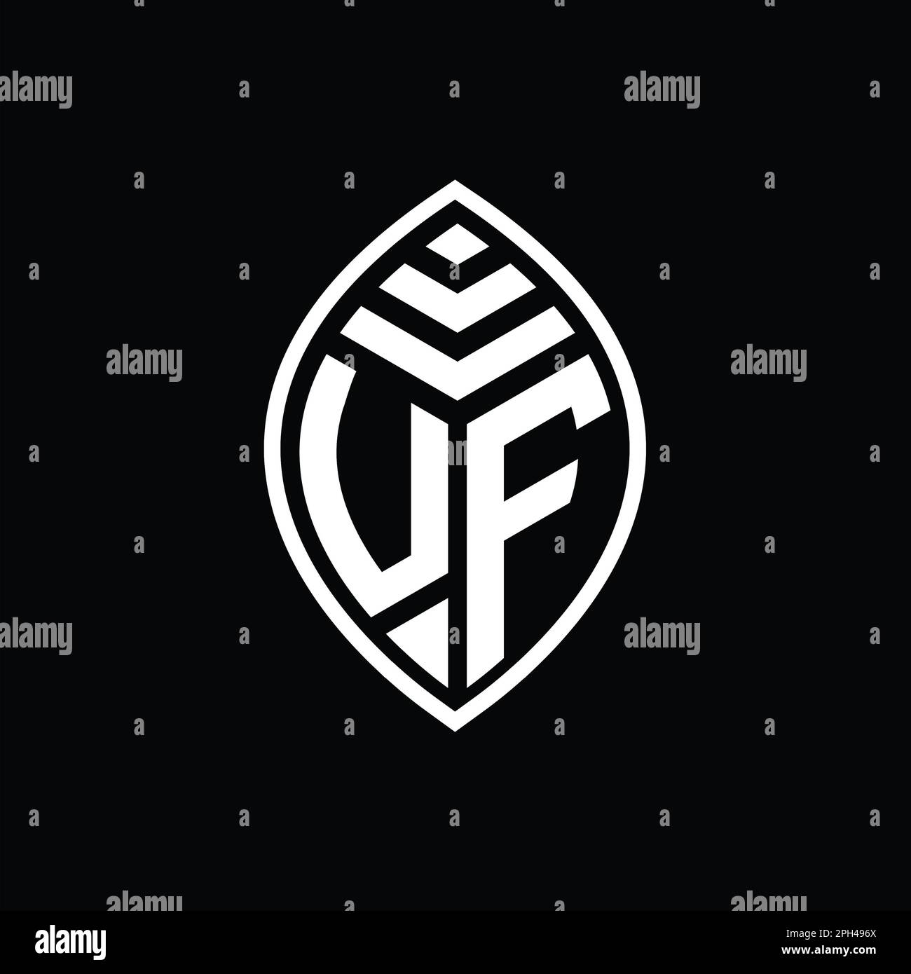 VF Logo monogram elegant leaf shape isolated outline design template ...
