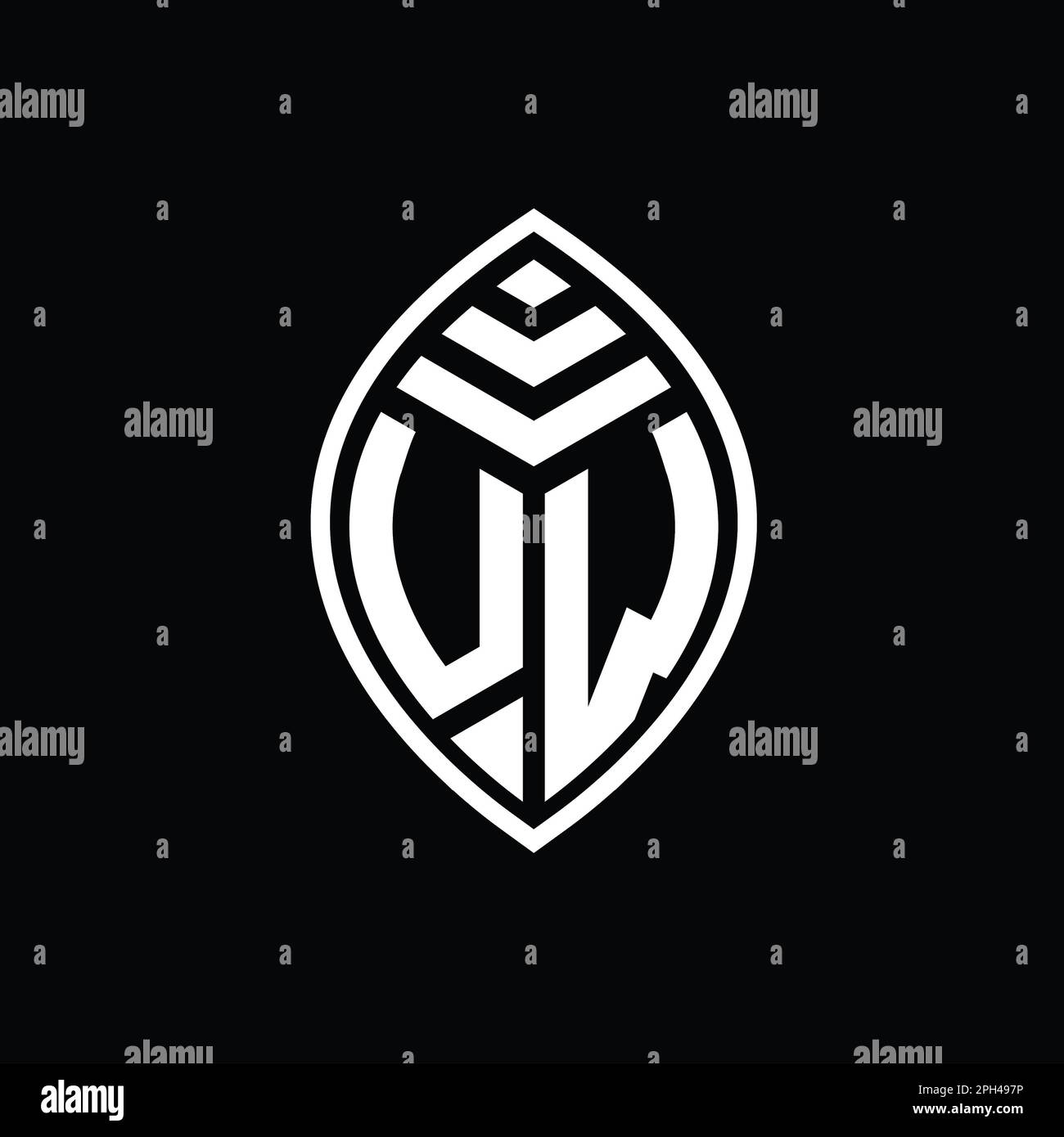 VW Logo monogram elegant leaf shape isolated outline design template ...