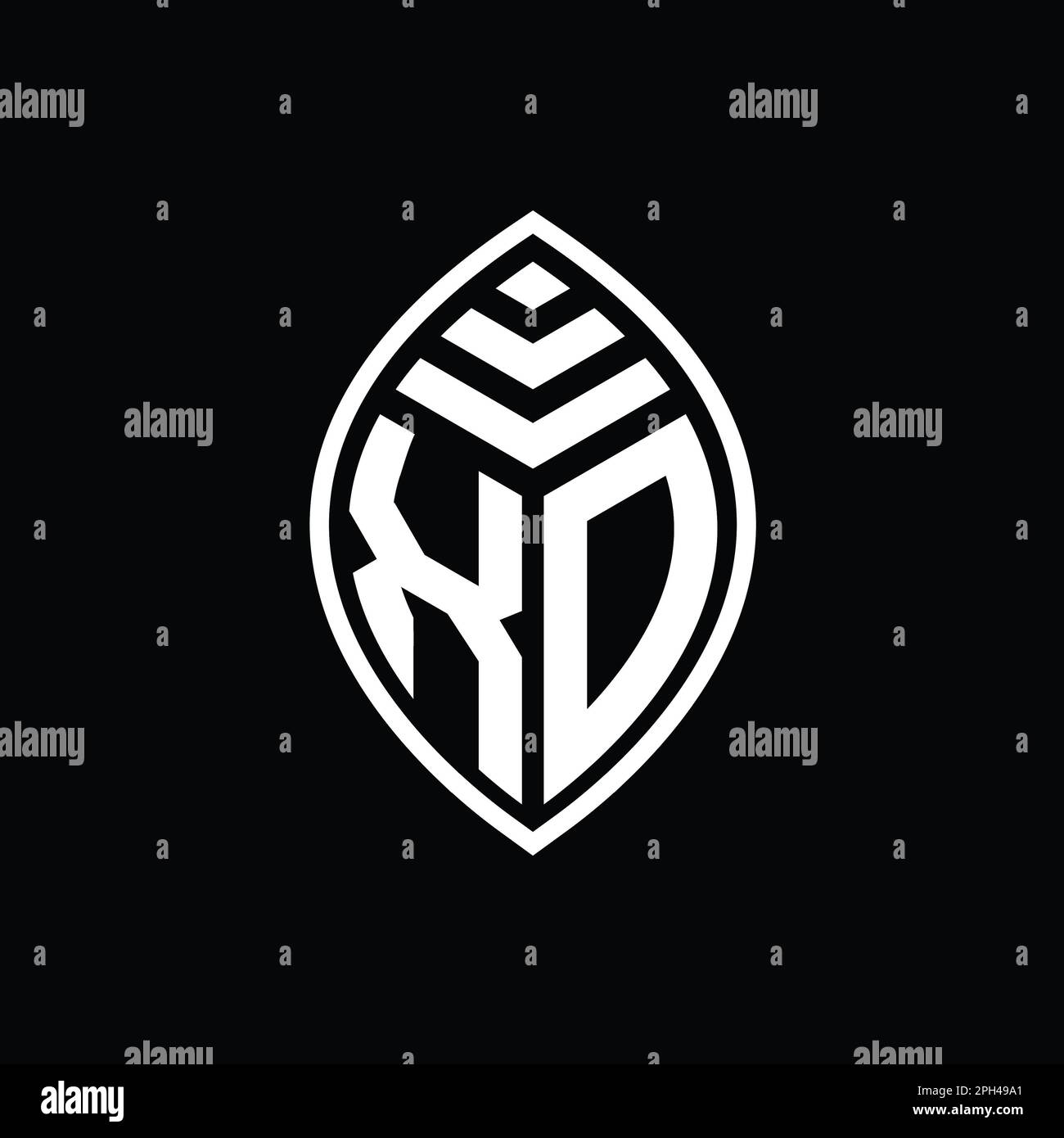 XD Logo monogram elegant leaf shape isolated outline design template ...