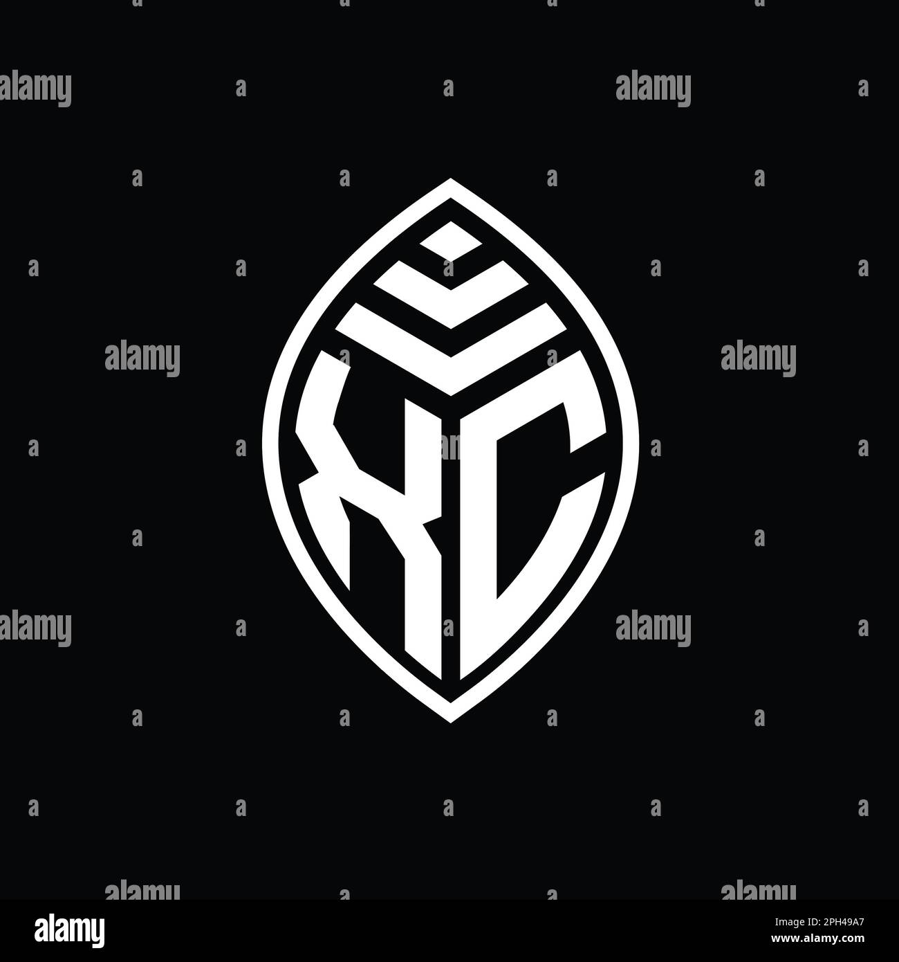 XC Logo monogram elegant leaf shape isolated outline design template ...