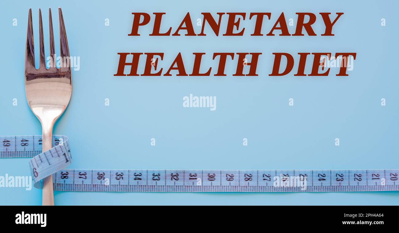 Diet text on flat lay background planetary health diet Stock Photo - Alamy