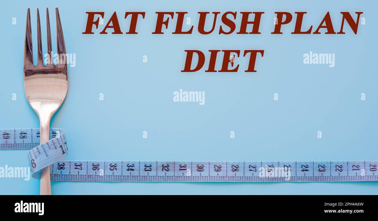 Diet text on flat lay background fat flush plan diet Stock Photo - Alamy