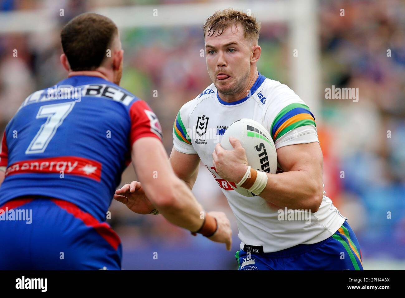 Hudson Young of the Raiders during the NRL Round 4 match between the ...