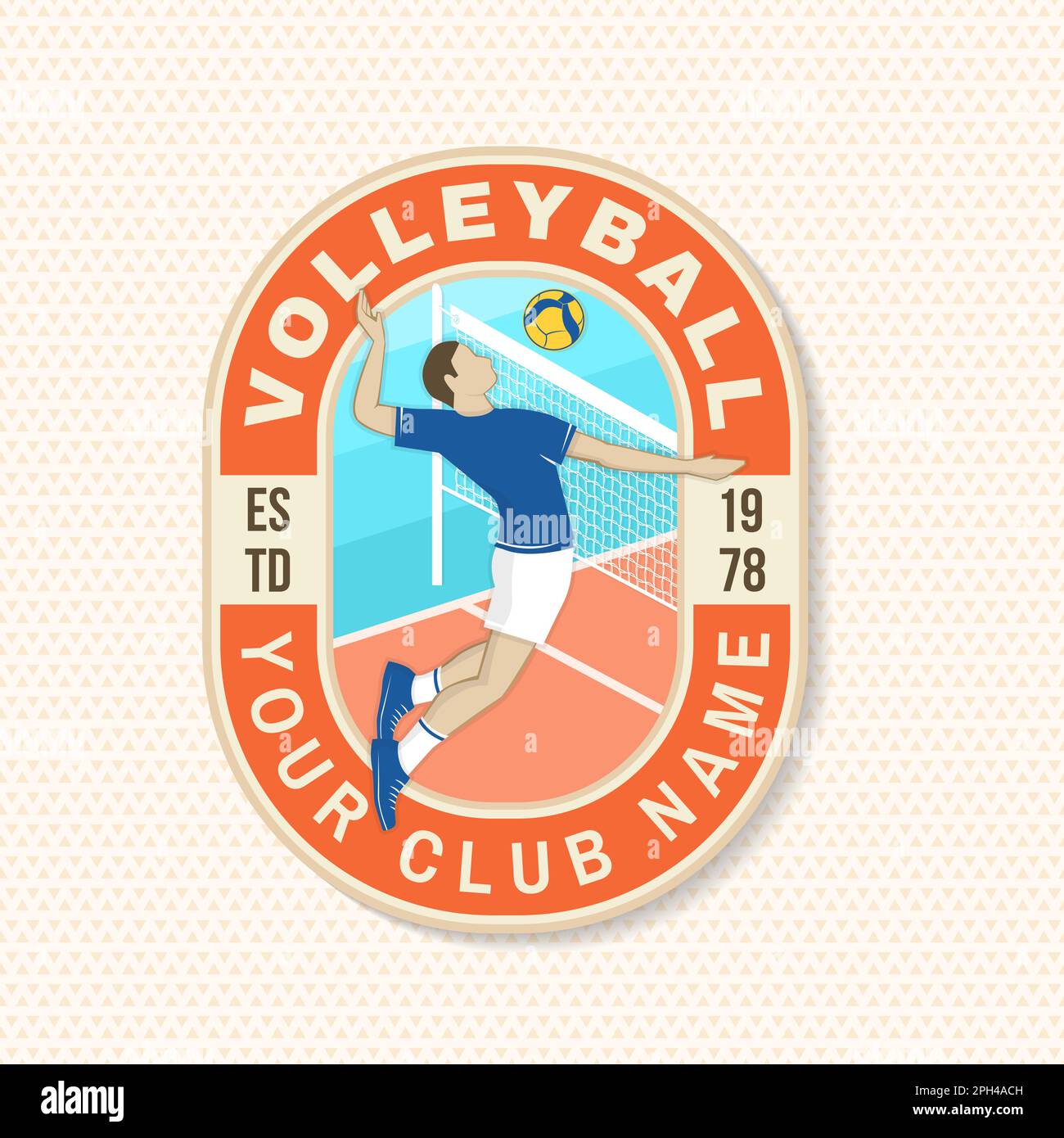 Volleyball club patch, sticker design. Vector illustration. For college ...