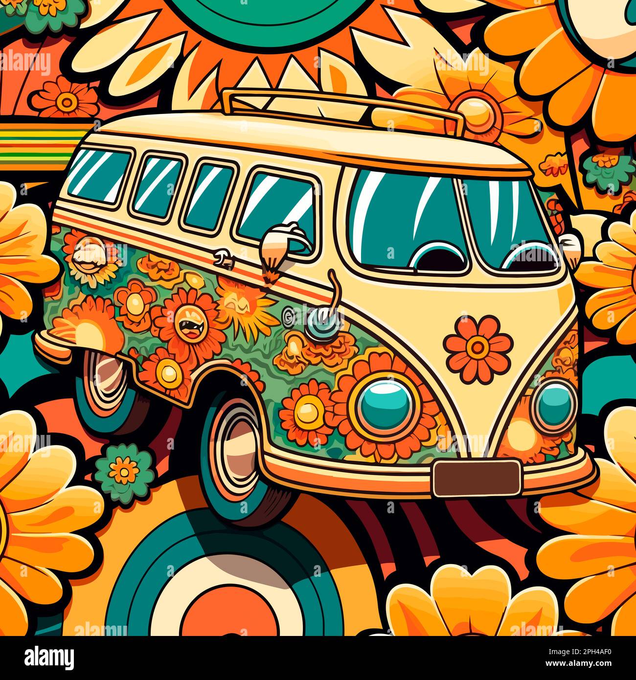 Hippie people cartoon hi-res stock photography and images - Alamy