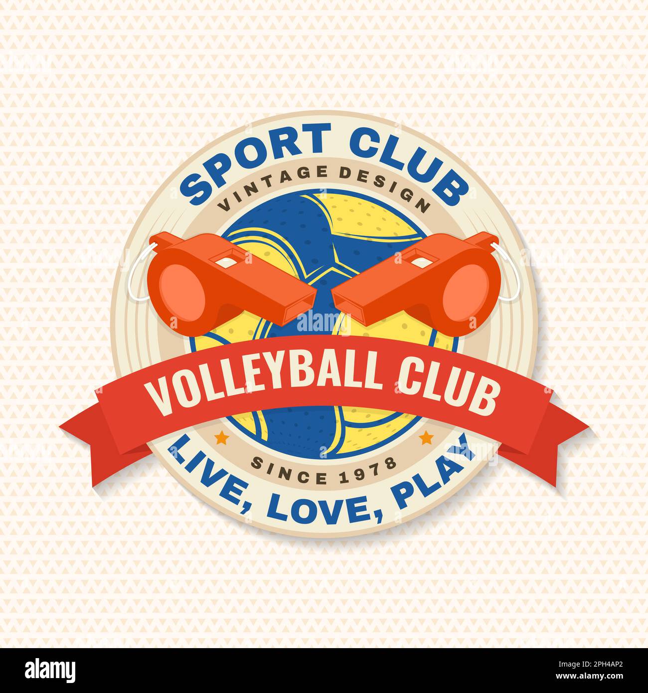Volleyball club badge design. Vector illustration. For college league ...