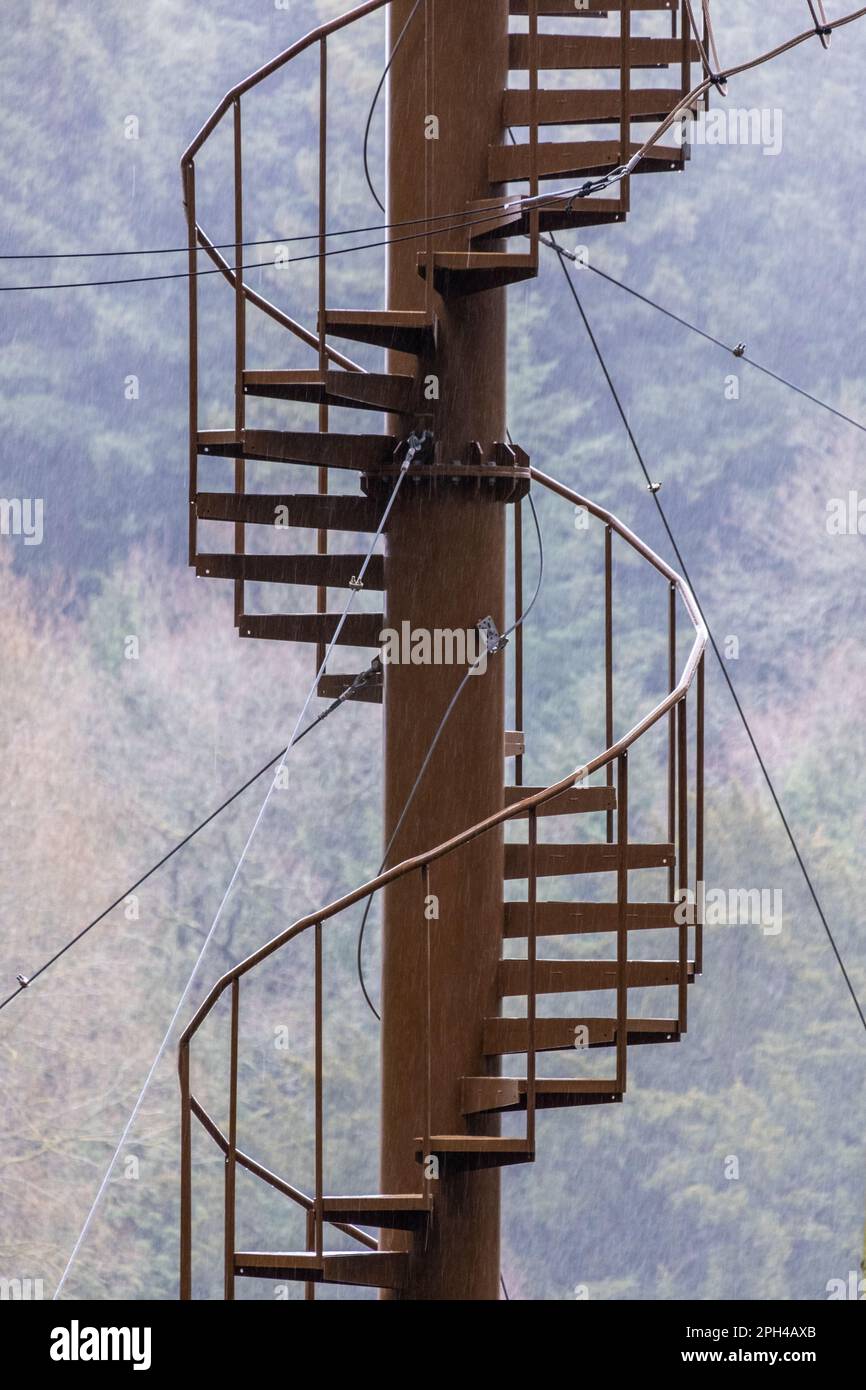 Metal spiral steps Stock Photo - Alamy