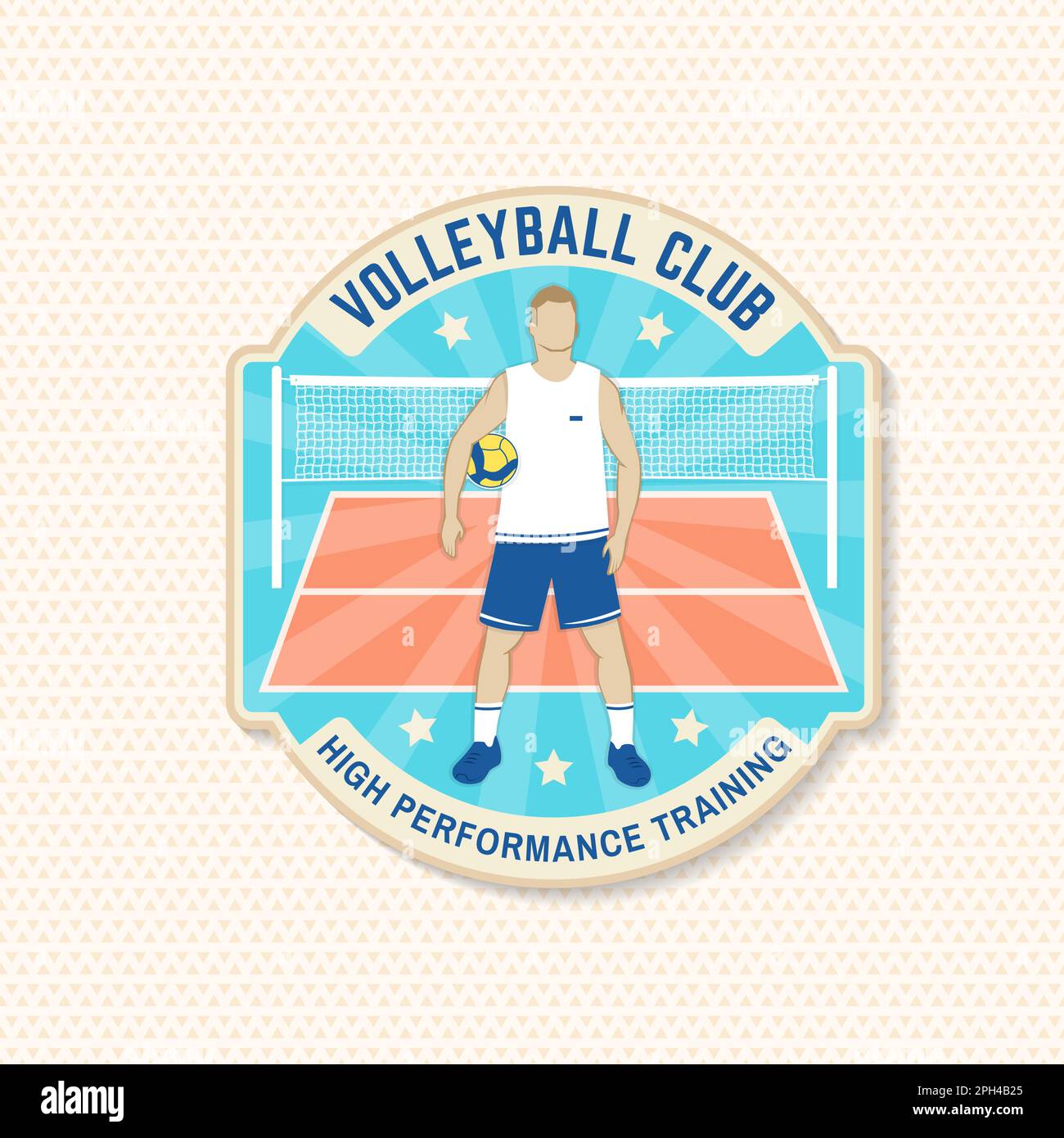Volleyball club badge design. Vector illustration. For college league ...