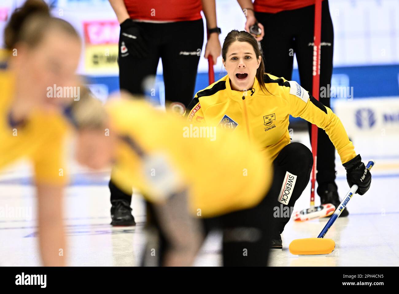 Skipper Anna Hasselborg , Sweden, in action during the match between ...