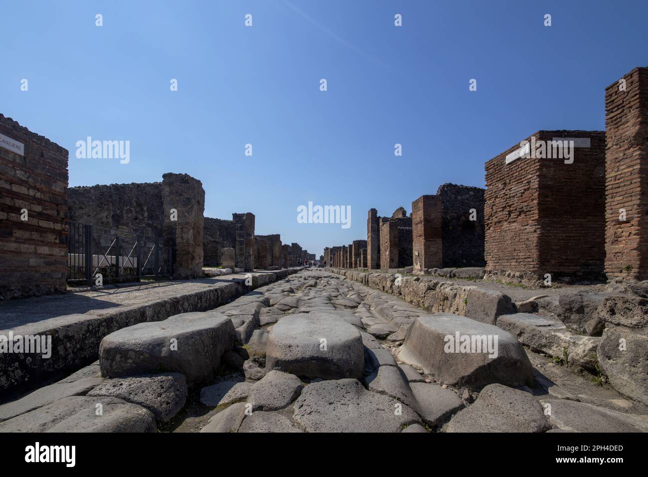 Stepping stones on the streets of the ancient Roman city of Pompeii ...