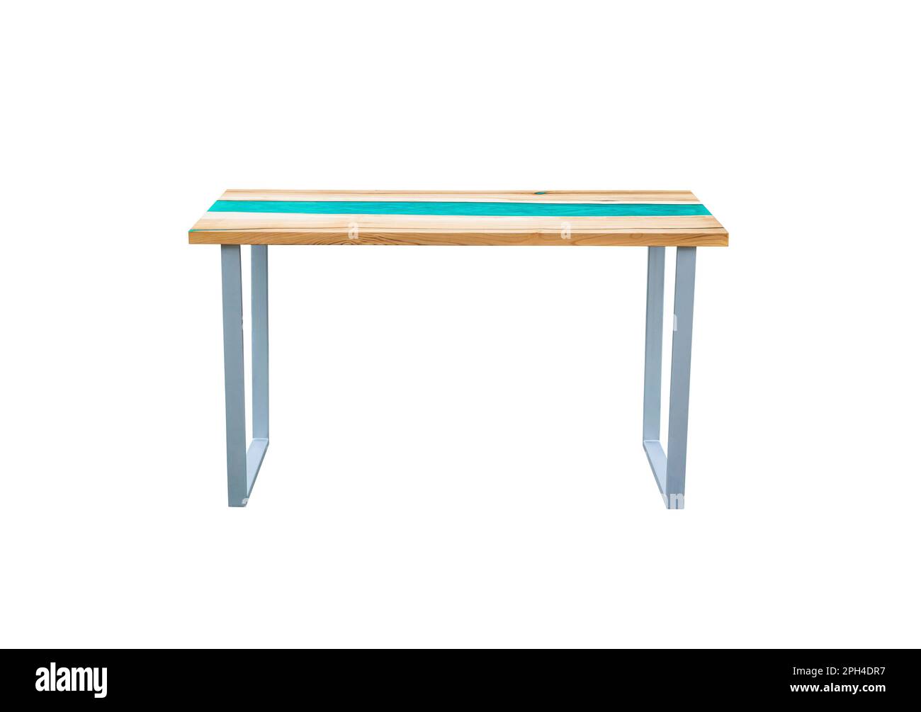 Modern epoxy dining table on white background. Interior element Stock ...