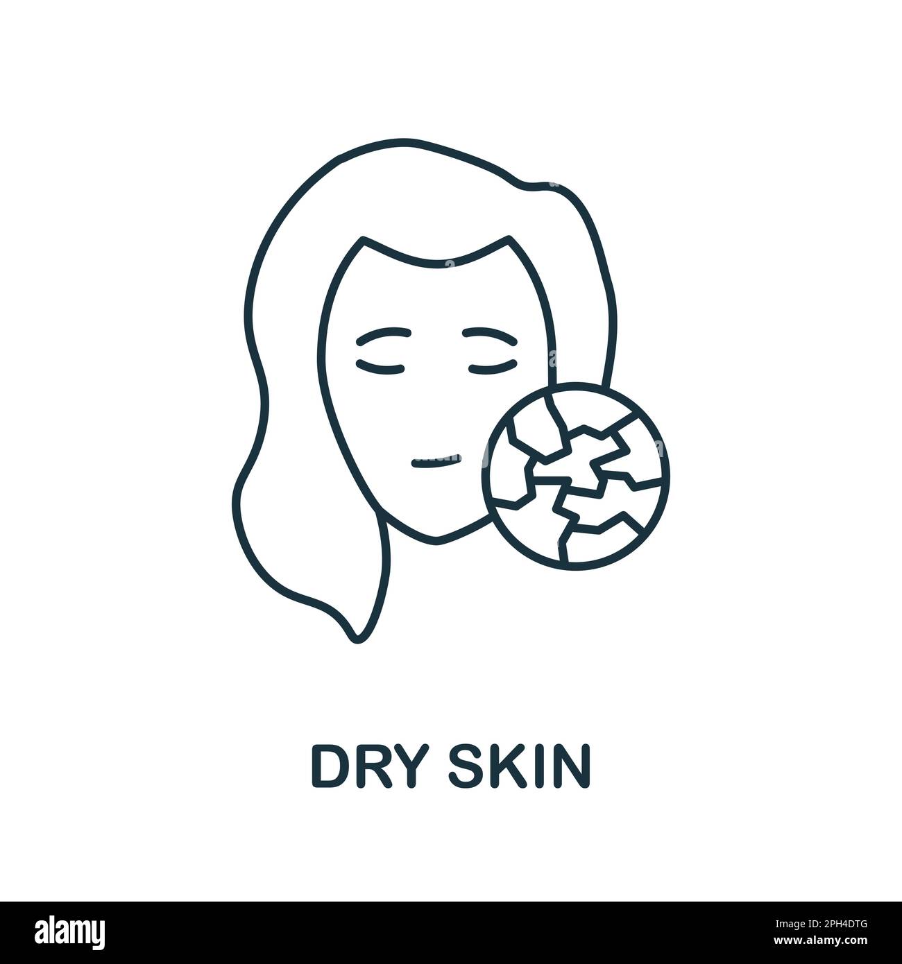 Dry Skin line icon. Simple element from skin care collection. Creative ...