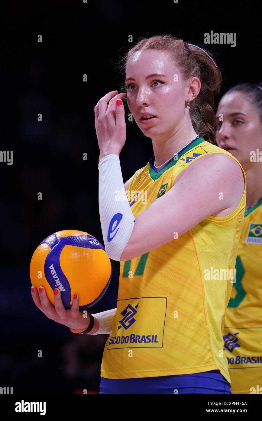 ANKARA, TURKIYE - JULY 13, 2022: Bergmann Julia Isabelle warming up ...