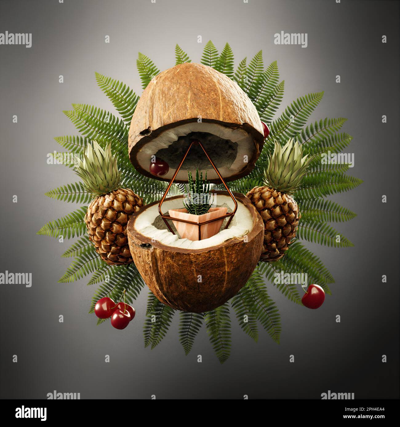 Abstract food and meal illustration , 3d food concept, render of food ...