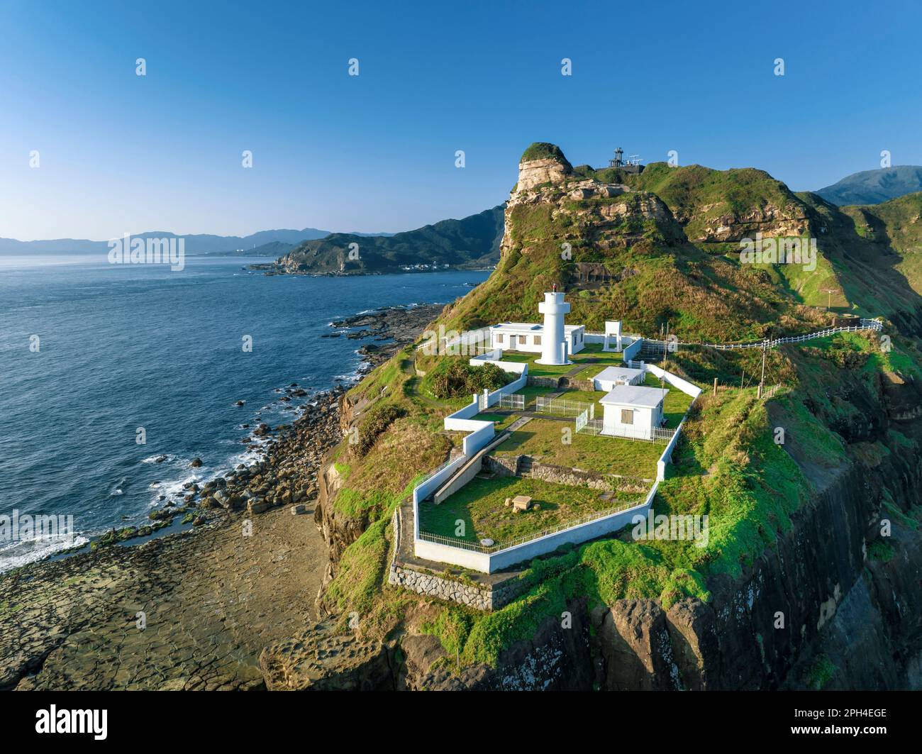 Aerial view of Bitou Cape lighthouse, Taiwan Stock Photo - Alamy