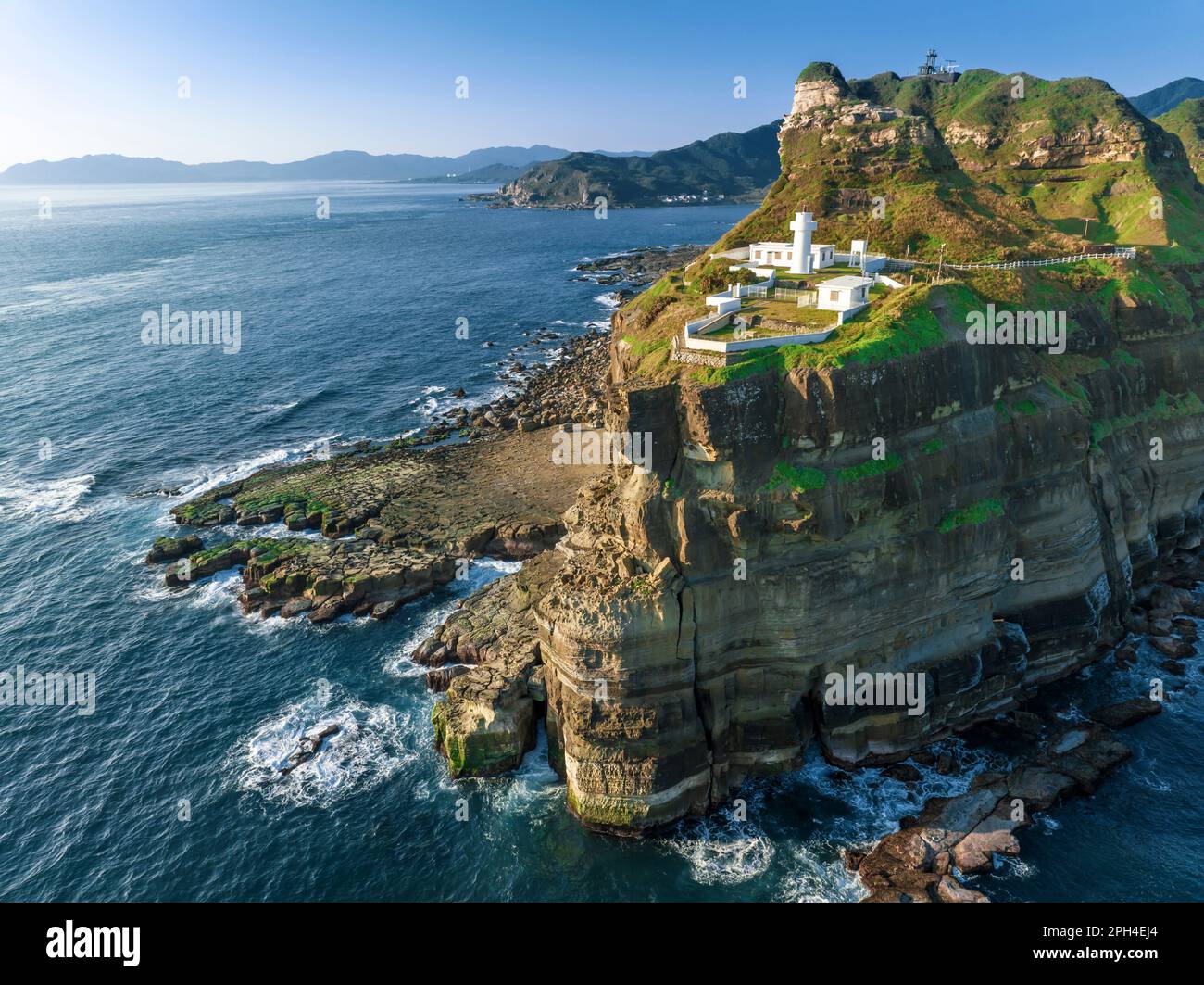 Aerial view of Bitou Cape lighthouse, Taiwan Stock Photo - Alamy