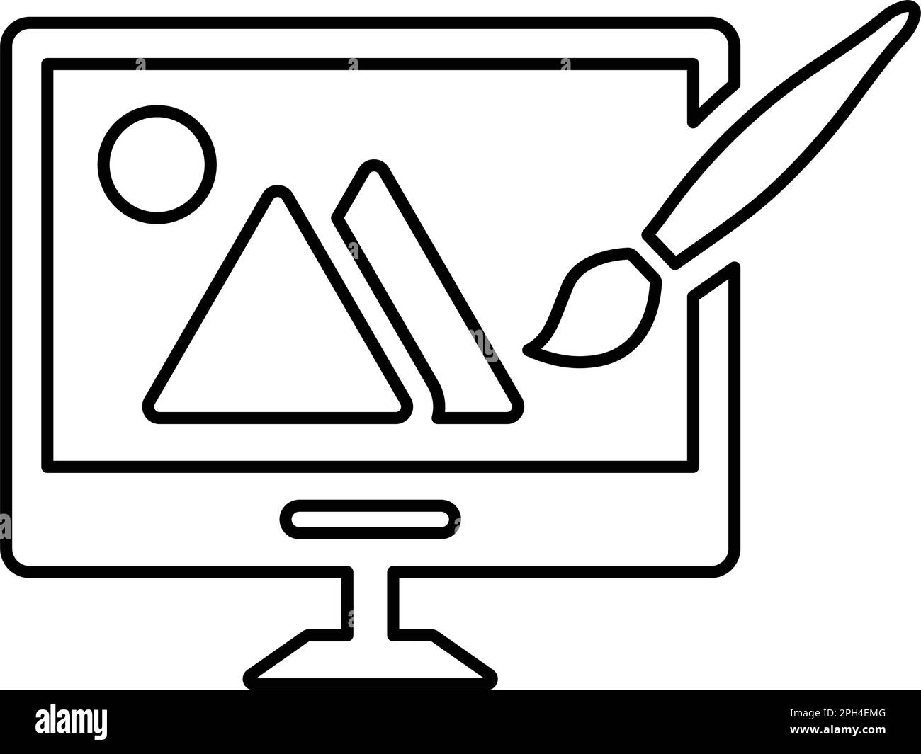 Digital art, graphics icon. Flat style vector EPS use in infographics ...