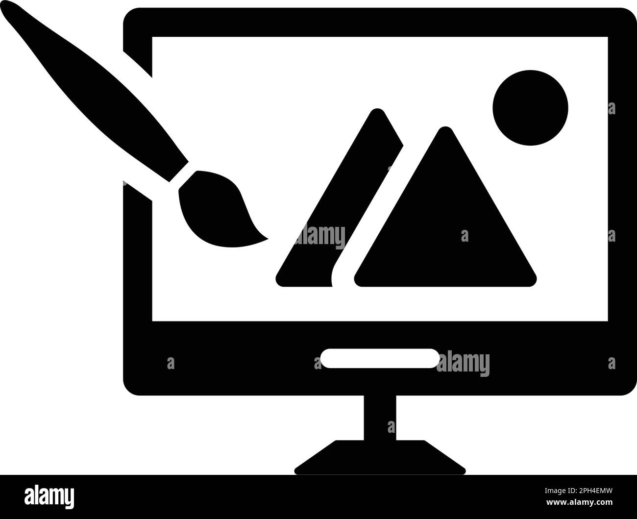 Digital art, graphics icon. Flat style vector EPS use in infographics ...