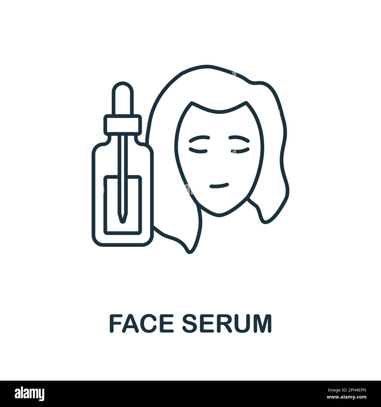 Face Serum line icon. Simple element from skin care collection. Creative Face Serum outline icon ...
