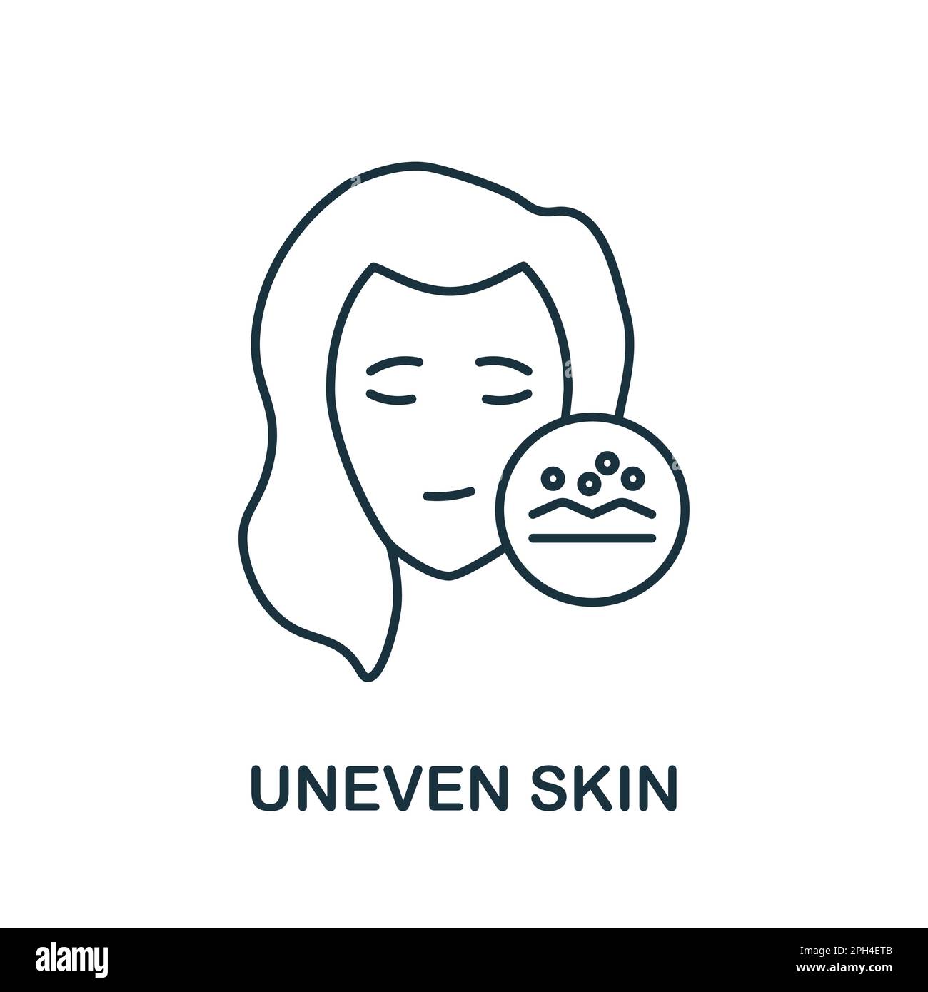 Uneven Skin line icon. Simple element from skin care collection ...