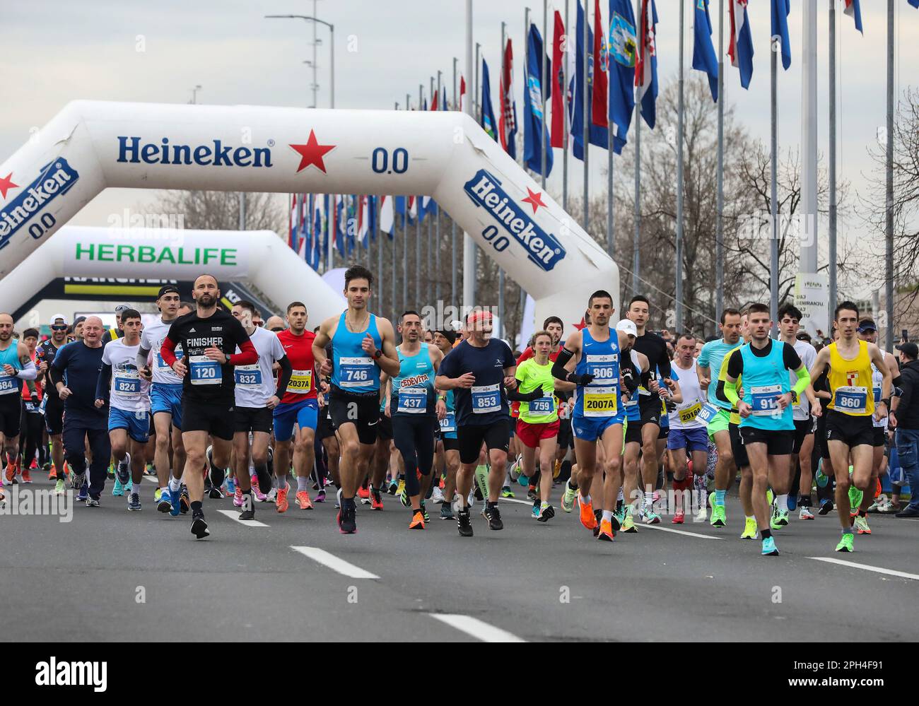 Zagreb, Croatia. 26th Mar, 2023. Runners participate in the Zagreb ...