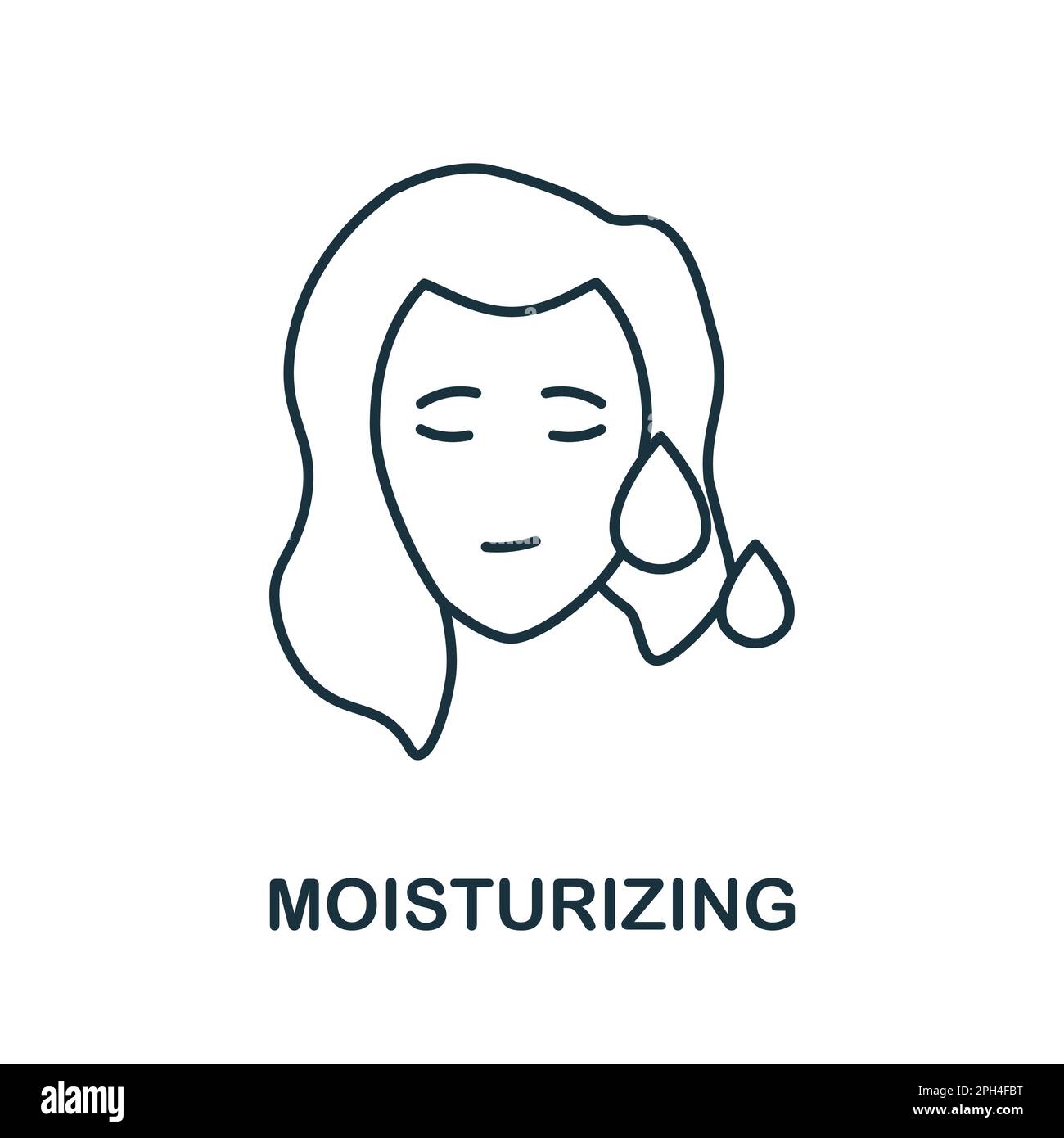 Moisturizing line icon. Simple element from skin care collection ...