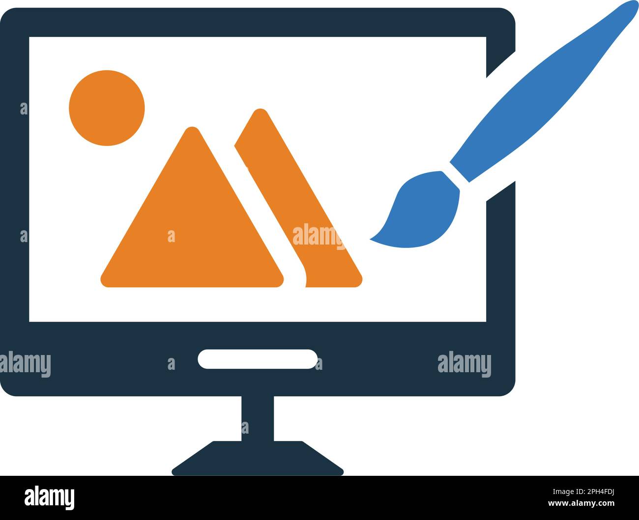 Digital art, graphics icon. Flat style vector EPS use in infographics ...