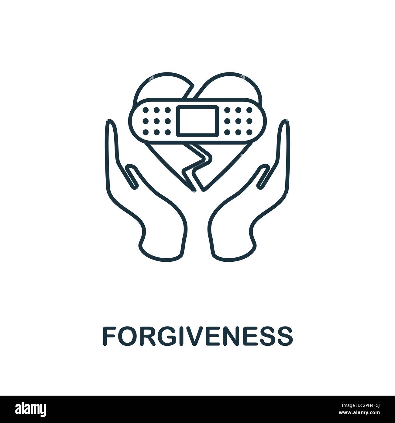 Forgiveness line icon. Simple element from social activity collection. Creative Forgiveness ...