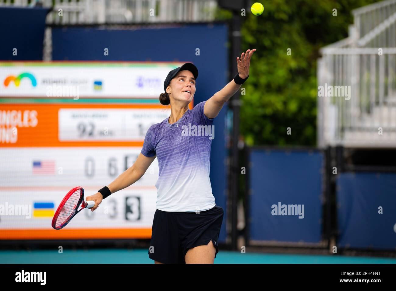 Anhelina Kalinina of Ukraine in action during the second round of the ...