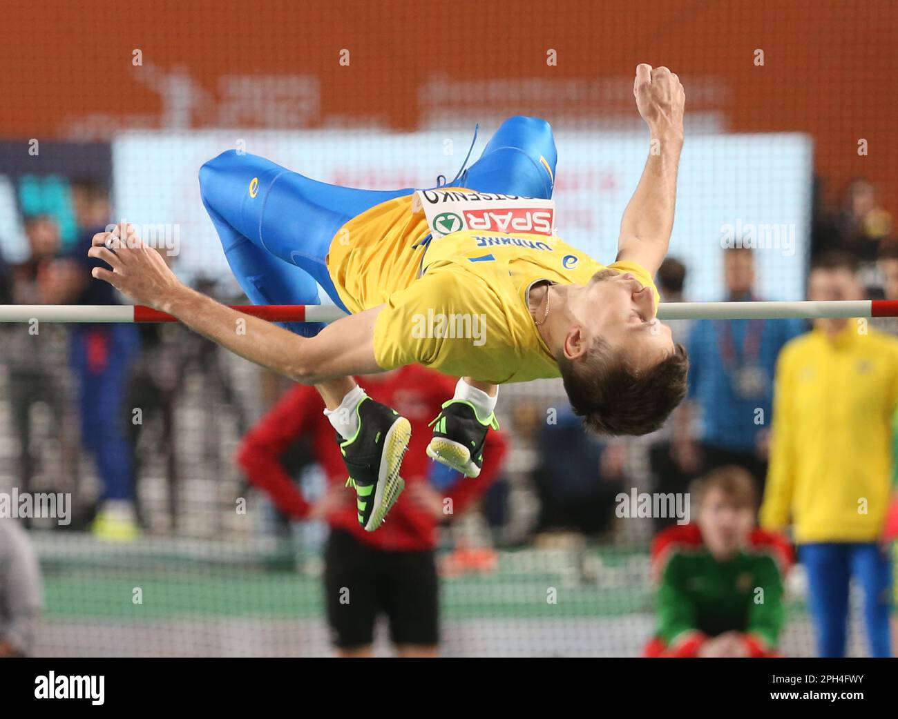 Andrii PROTSENKO of Ukraine High Jump Men Qualification during the European Athletics Indoor ...