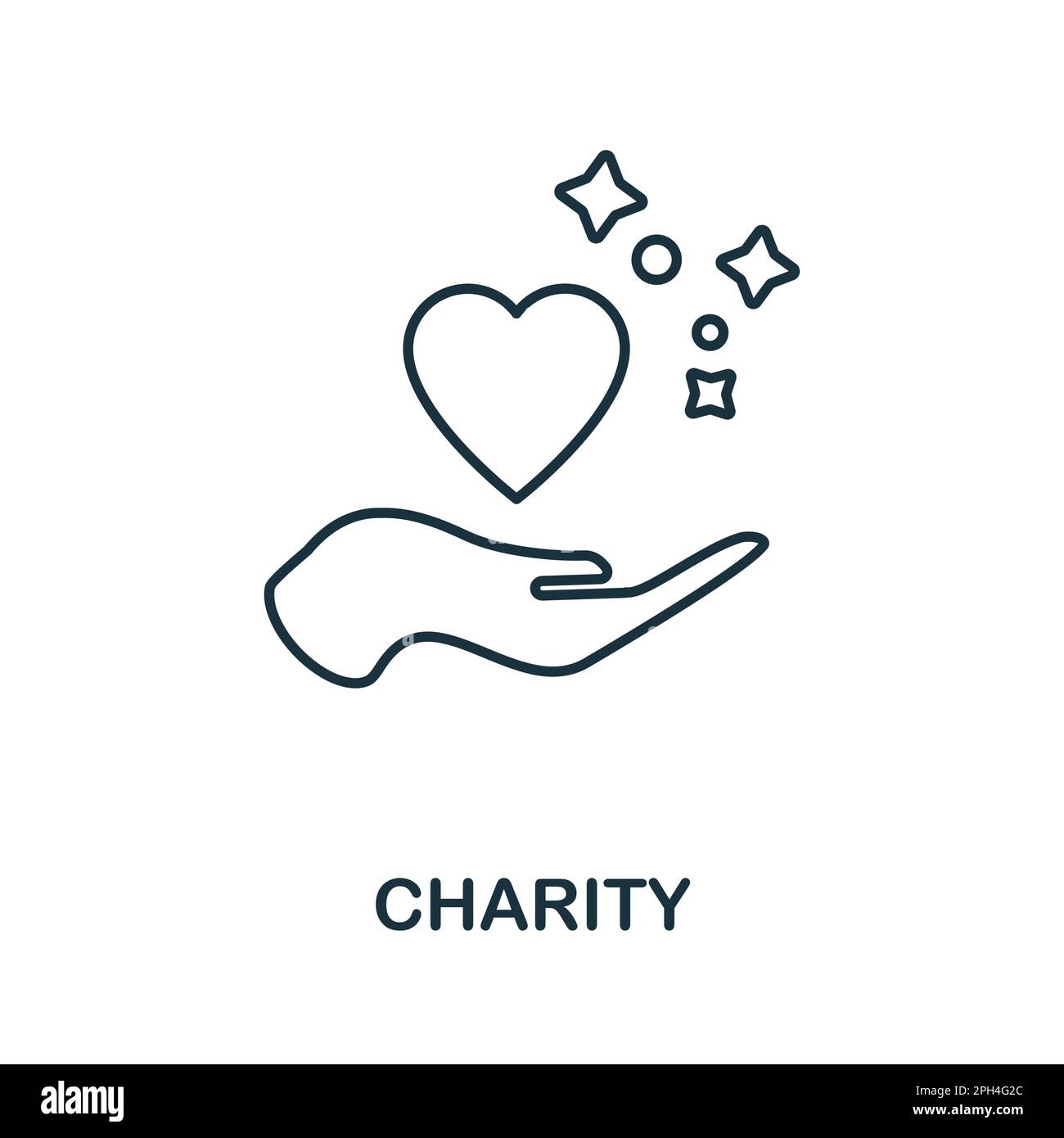 Charity line icon. Simple element from social activity collection ...