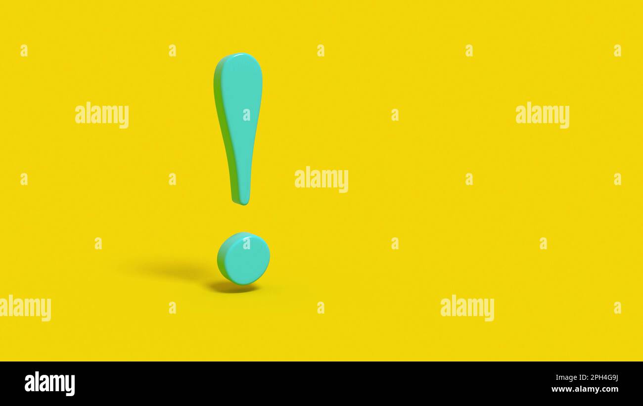 Exclamation point 3d render Stock Photo - Alamy