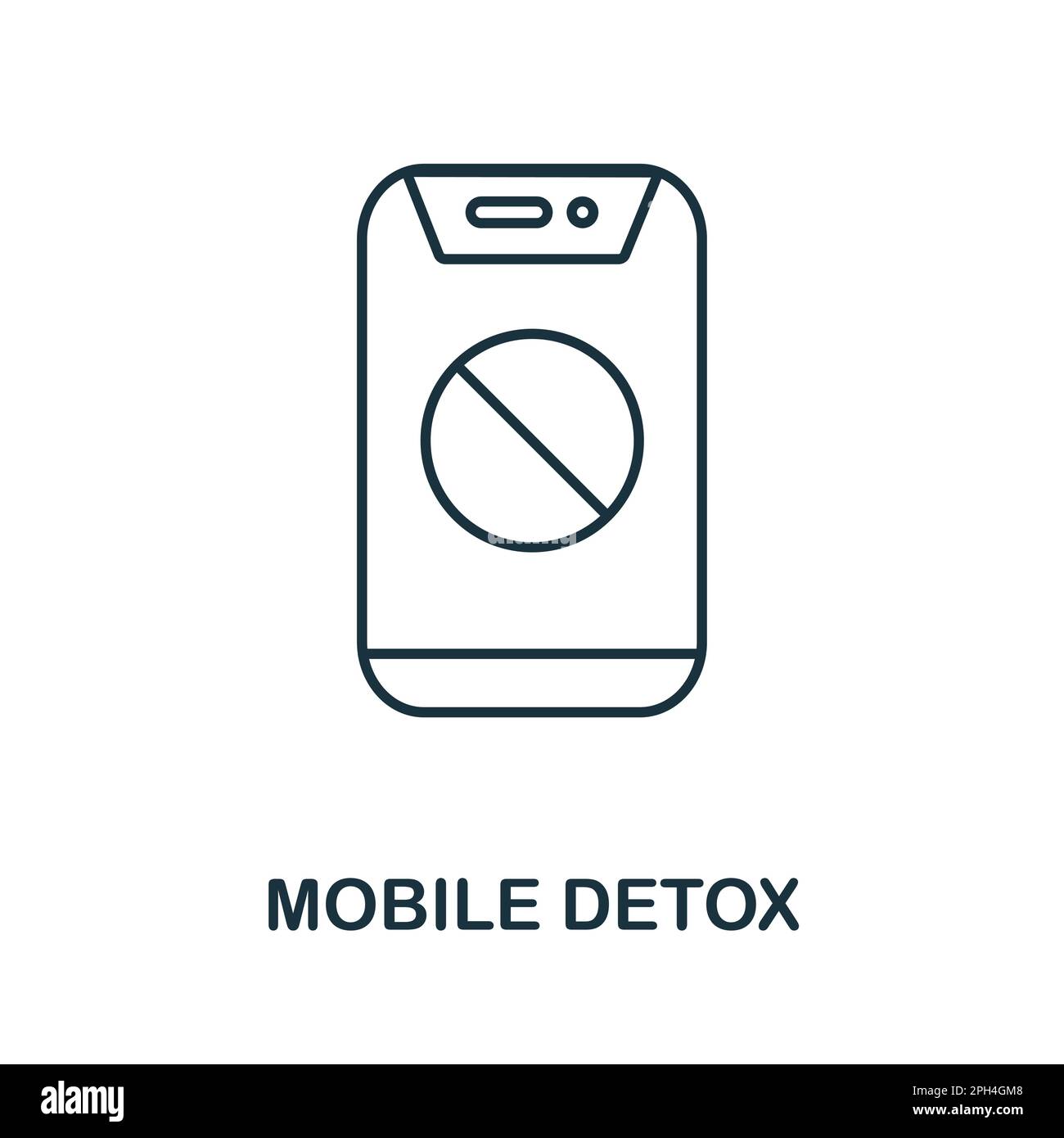 Mobile Detox line icon. Simple element from social activity collection ... Mobile Detox line icon. Simple element from social activity collection ...