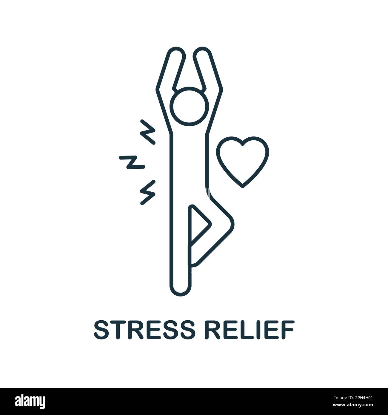 Stress Relief line icon. Simple element from social activity collection ...