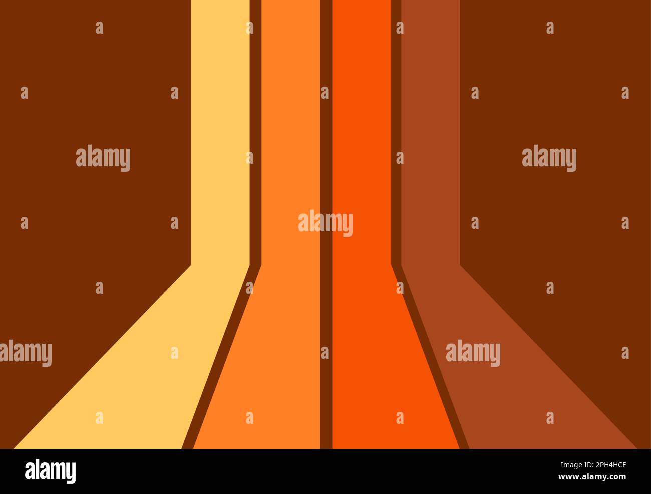 1970 retro seamless pattern in orange, yellow and brown colors. 70s ...