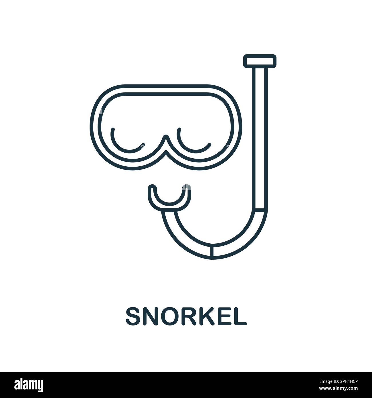 Snorkel line icon. Monochrome simple Snorkel outline icon for templates ...